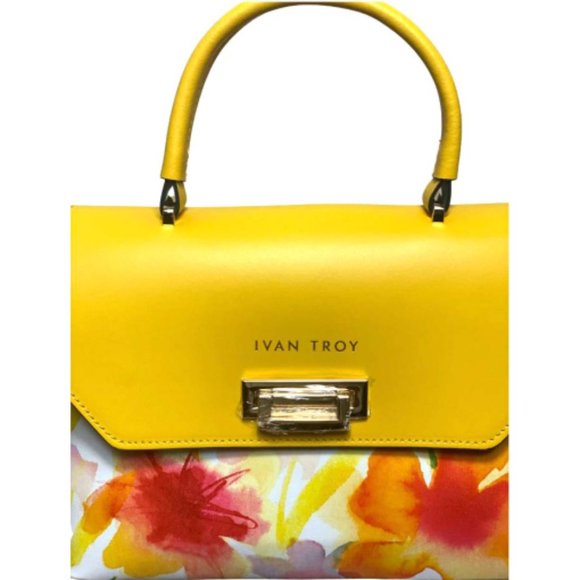 Ivan Troy | Bags | Ivan Troy Womens Ann Yellow Floral Print Italian ...